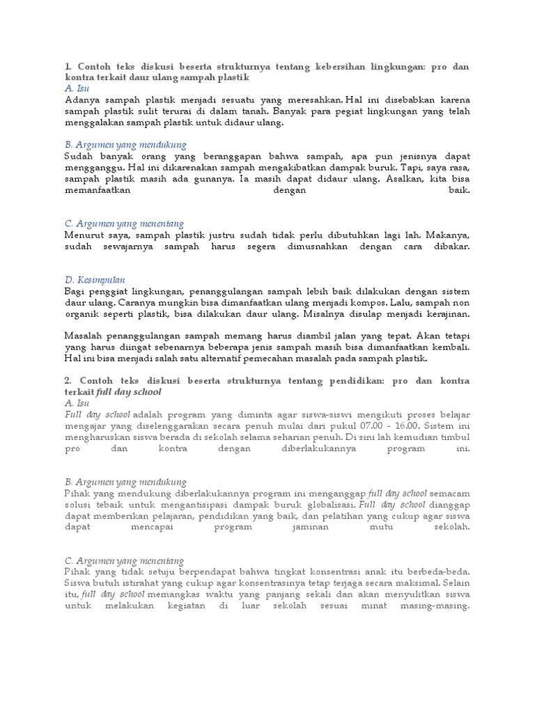 Contoh Teks Diskusi | PDF