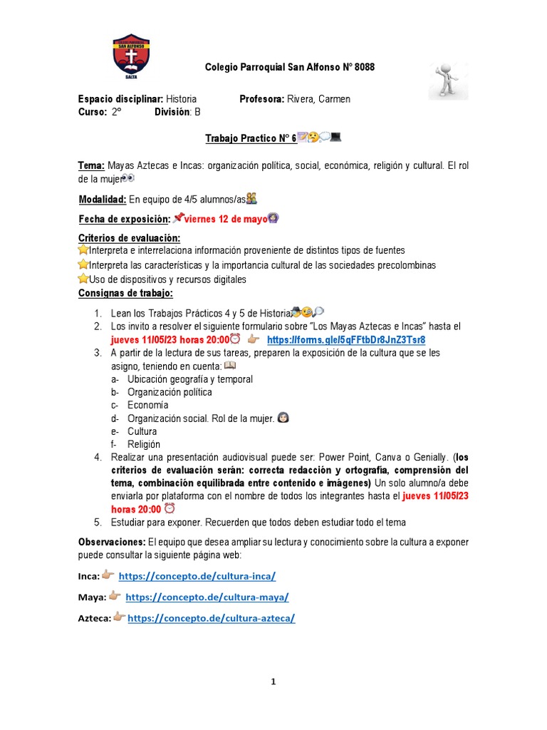 Historia-TP #6-Prof Rivera, C-2B | PDF