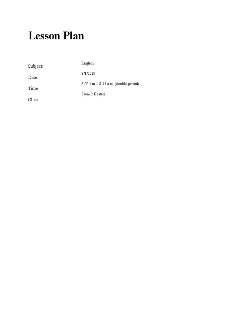 Lesson Plan Intermediate | Download Free PDF | Teachers | Learning