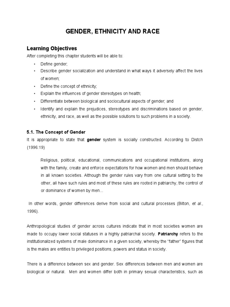 GENDER | PDF | Race (Human Categorization) | Gender