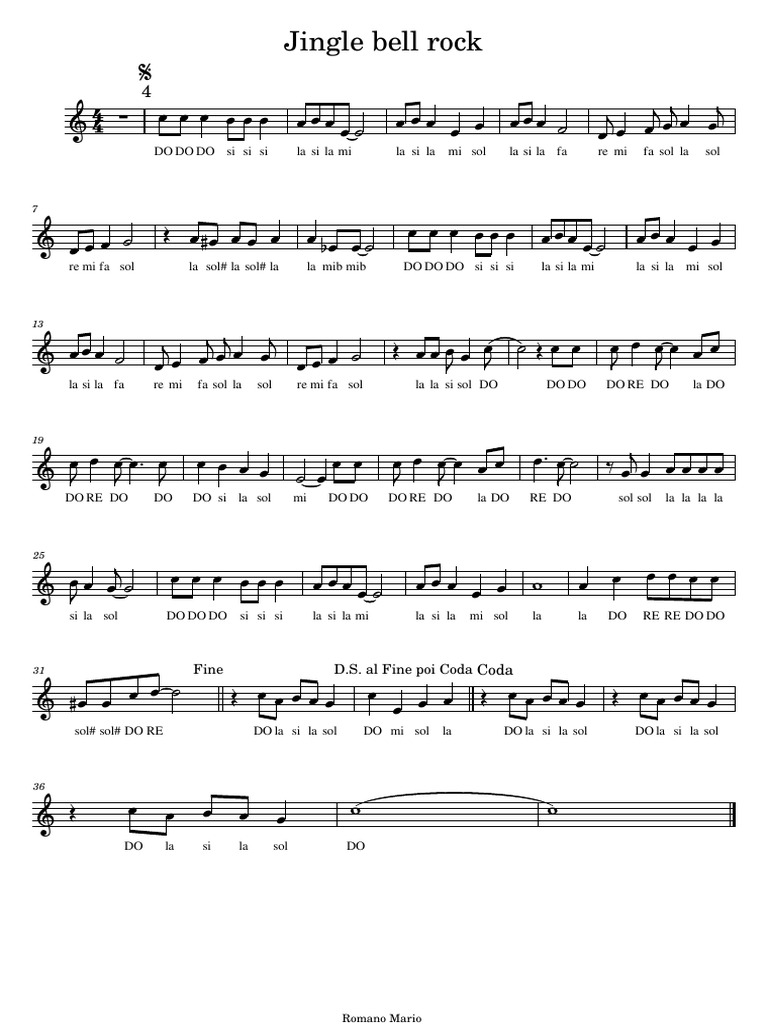 Notas y acordes de Jingle Bell Rock | PDF | Composiciones Musicales ...