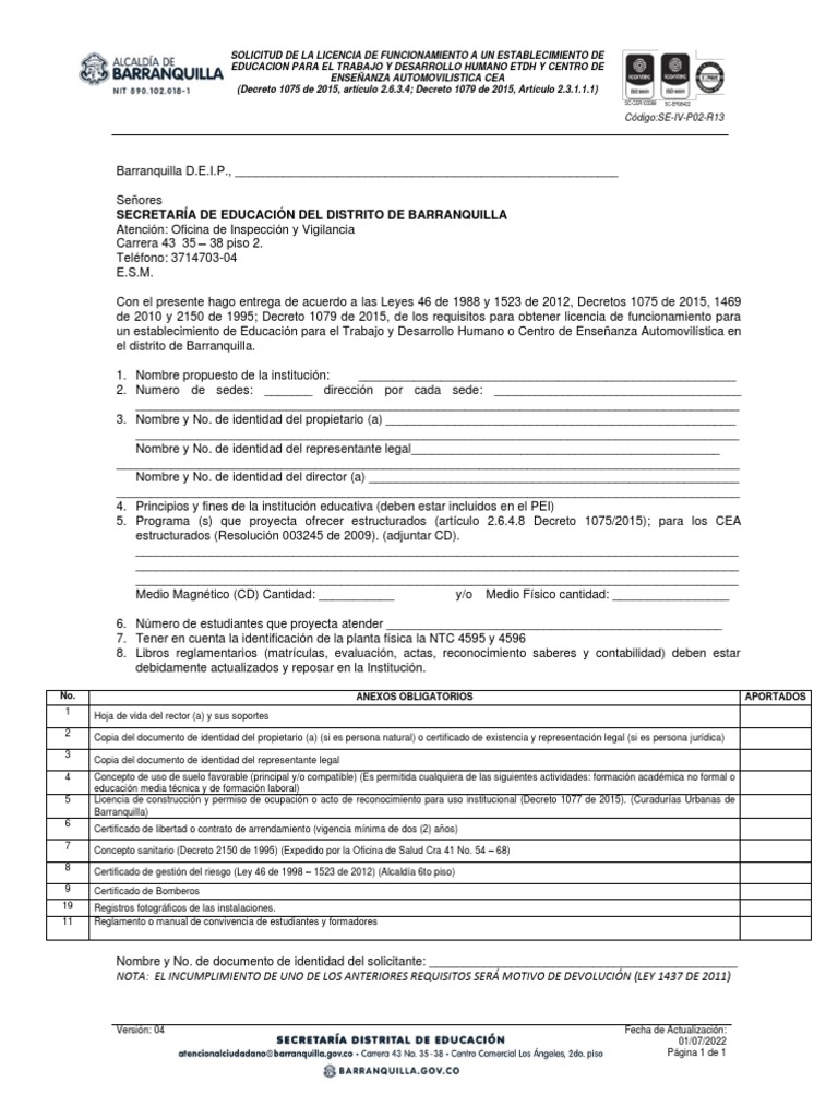 Formato de Habilitación | PDF