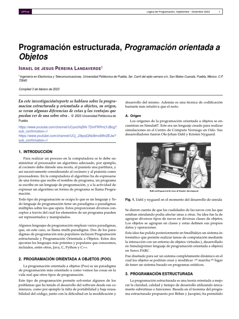 Programacion Estructurada y POO | PDF | Objeto (informática) | Programación orientada a objetos