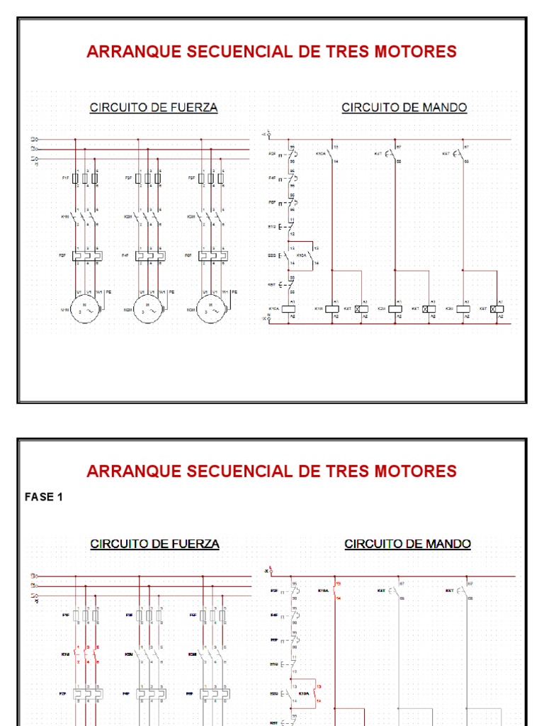 Arranque Secuencial de Tres Motores | PDF