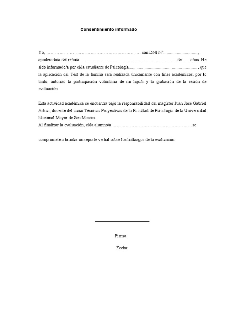 Modelo de Consentimiento Informado_2023 | PDF