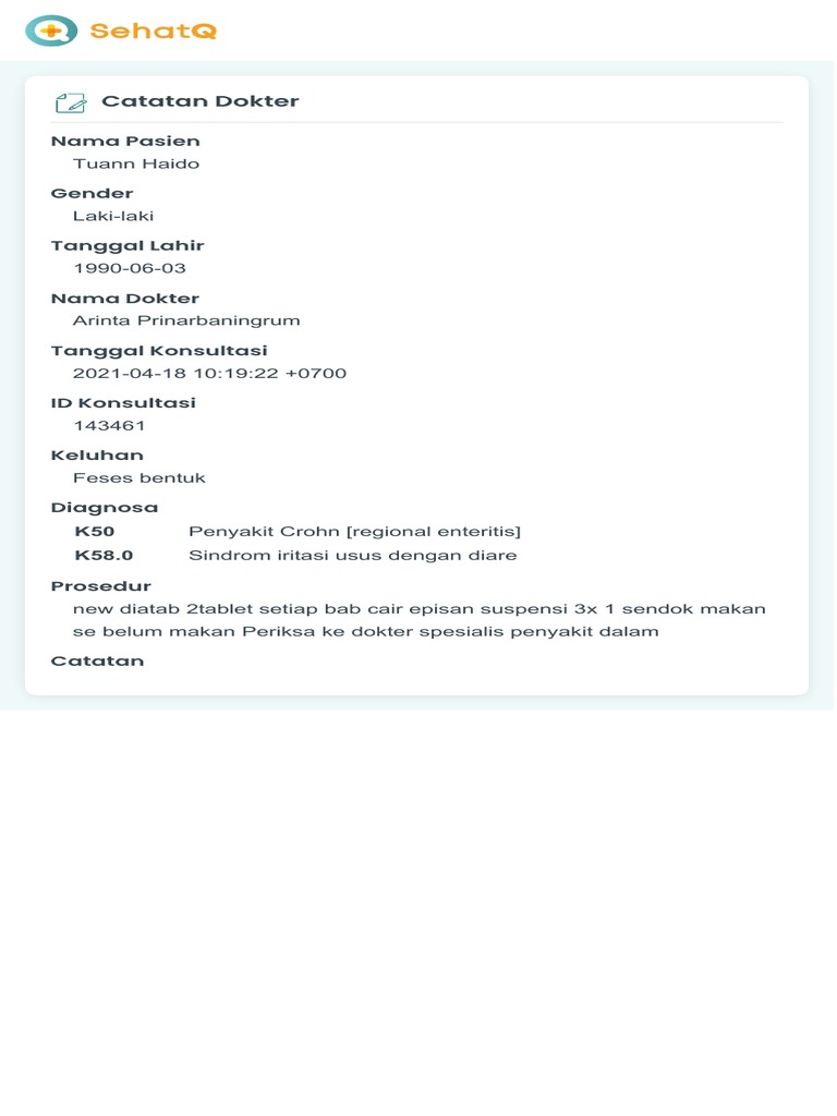 Catatan Dokter | PDF