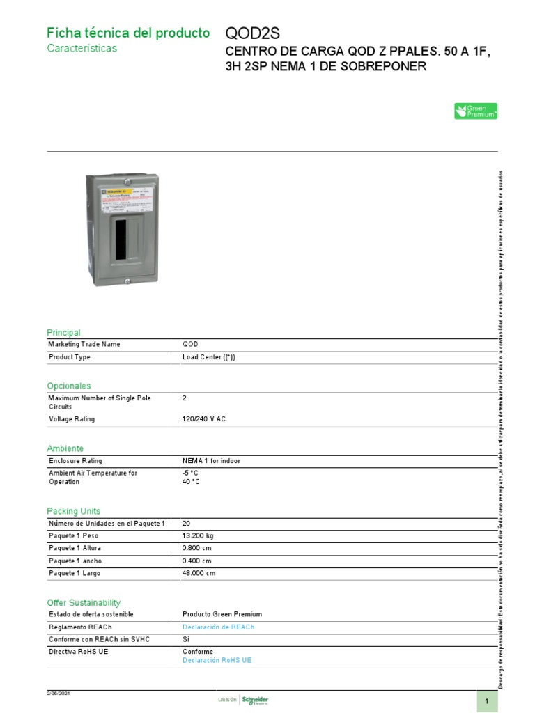 Centros de Carga QO - QOD2S | PDF