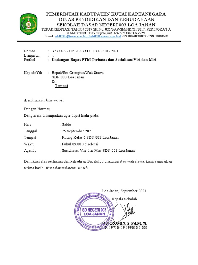 Dokumen Sosialisasi Visi Dan Misi | PDF