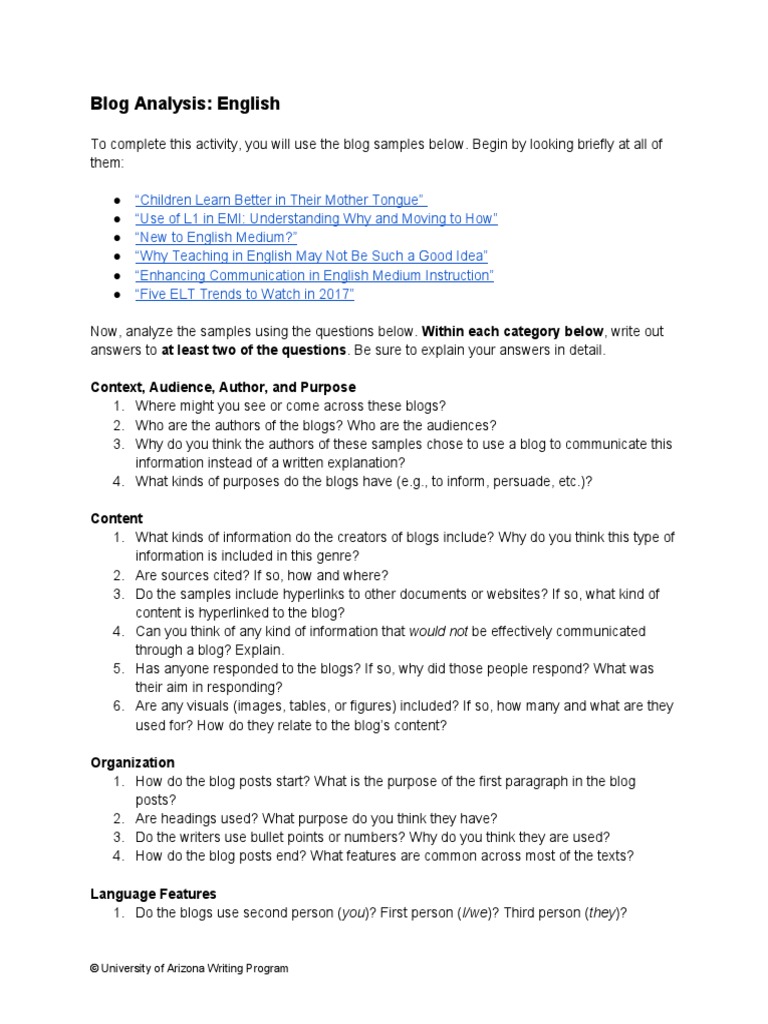 Blog Analysis - English | PDF