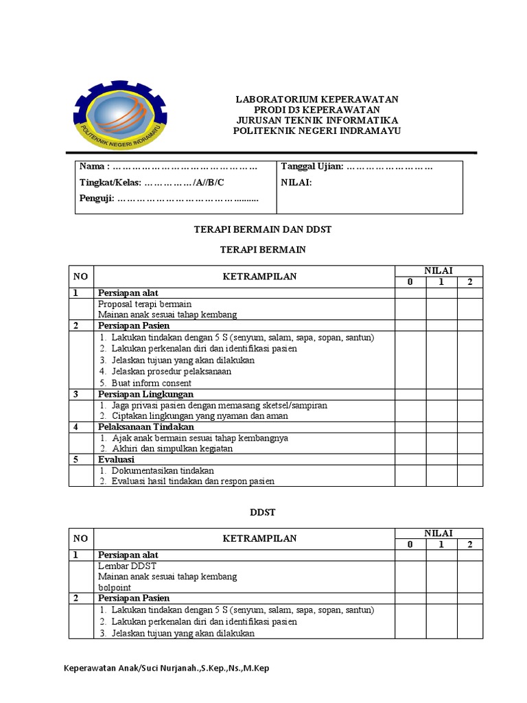 SOP Terapi Bermain Dan DDST | PDF | Kesehatan Holistik