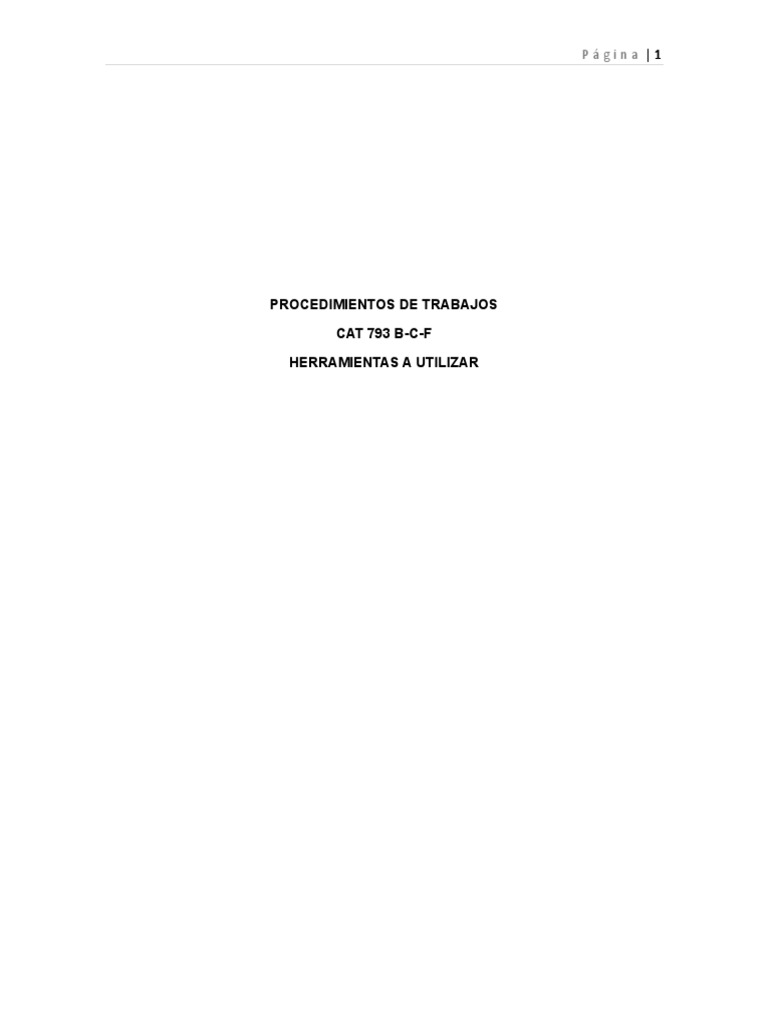 Procedimientos Herramientas A Utilizar Caex B-C-F | PDF