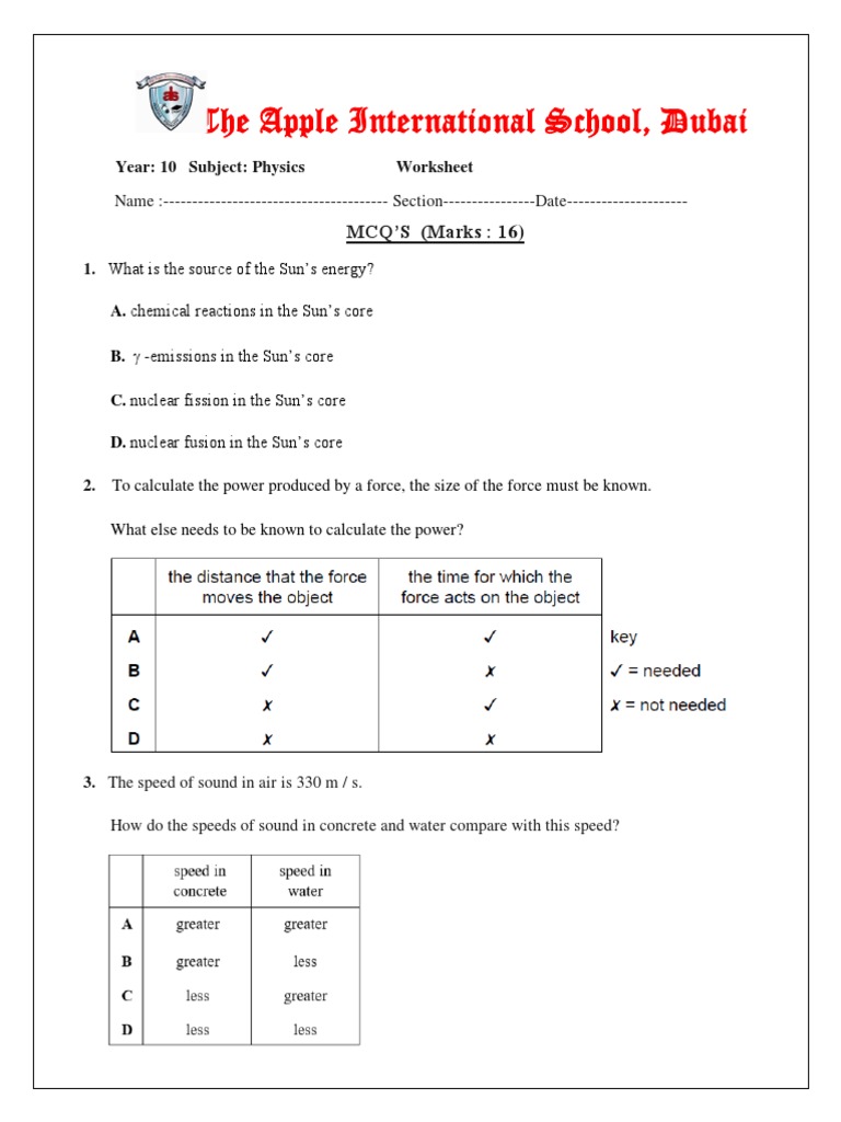 Physics Worksheet - Grade 10 | PDF | Evaporation | Liquids