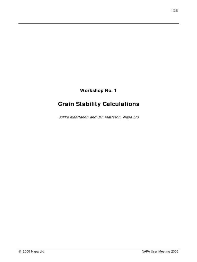 Grain_Stability_Calculations | PDF | Area | Ships
