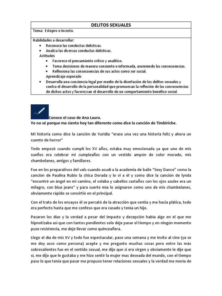 DELITOS SEXUALES Estupro e Incesto | PDF