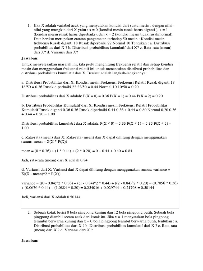 Analisis Probabilitas dan Statistik | PDF