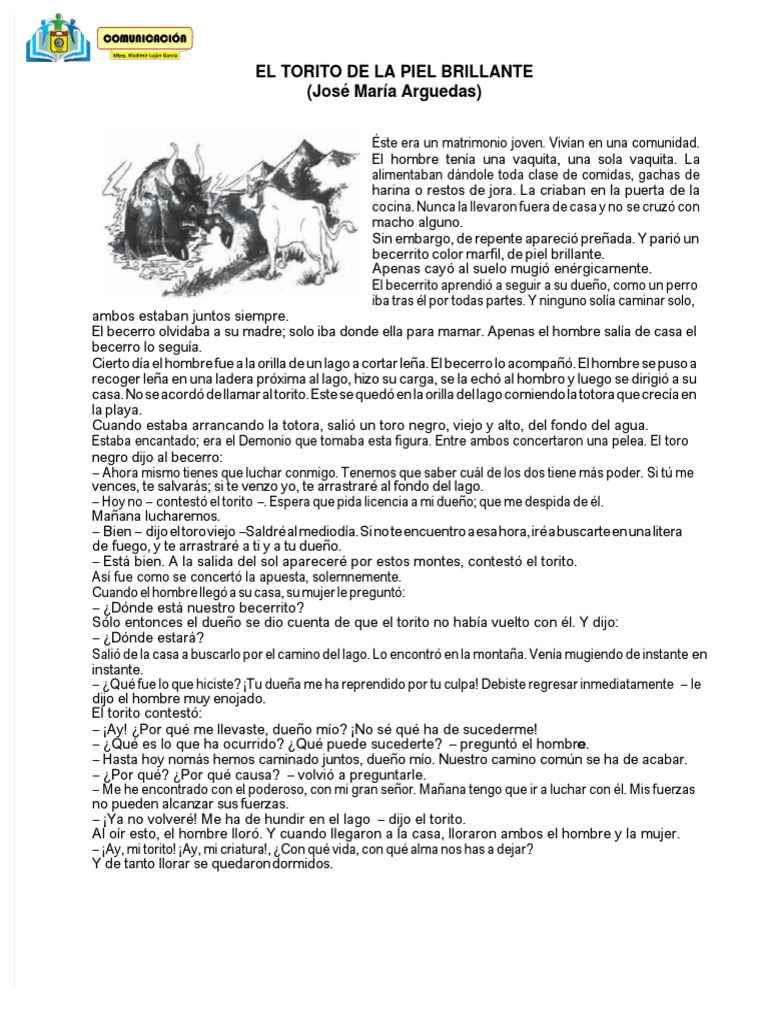 Cuento - El Torito de La Piel Brillante | PDF