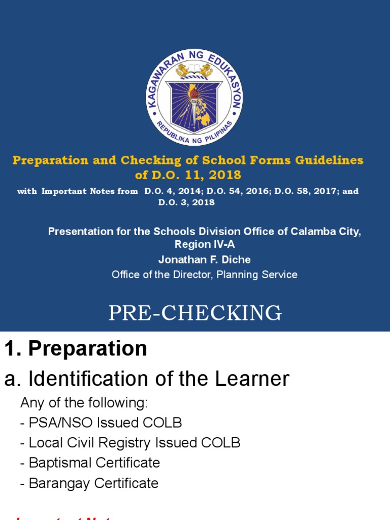 Preparation And Checking Of School Forms Sy2022 2023 Download Free Pdf Computing