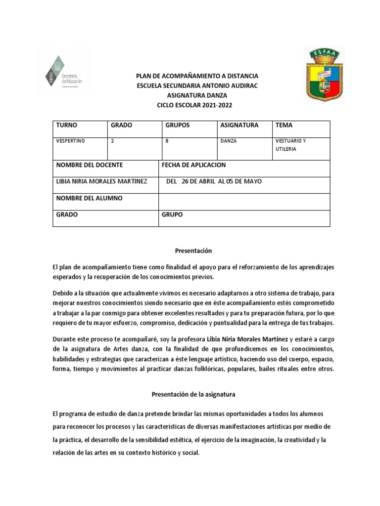 Plan Acom Abril | PDF | Bailes