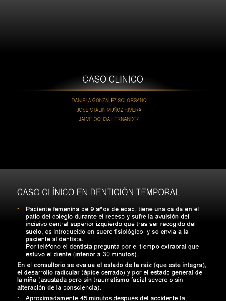 Manejo de Avulsión Dental en Niños | PDF | Odontología | Lesión