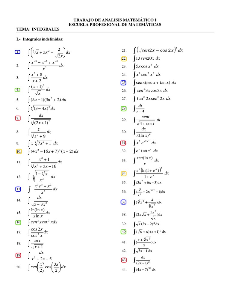 Trabajo de integrales TODO | PDF