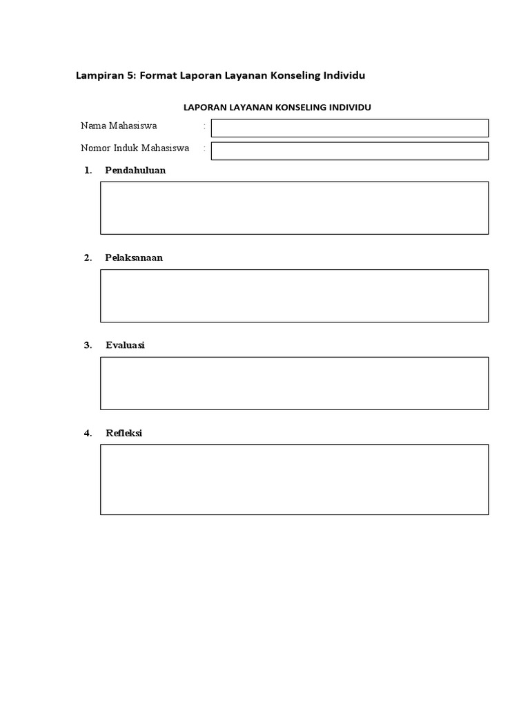Laporan Konseling Individu Mahasiswa | PDF