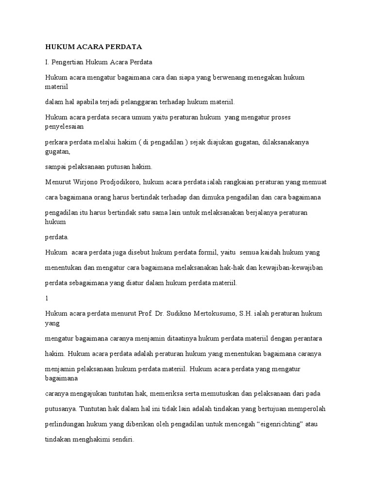 A Hukum Acara Perdata | PDF | Hukum