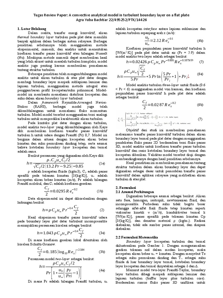 Model Analitis Transfer Panas Turbulen | PDF