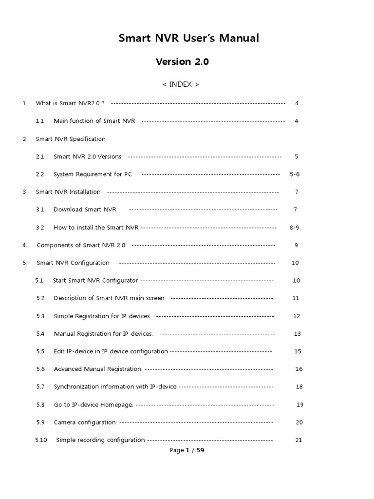 Smart NVR 2.0 User Manual | PDF | Computers