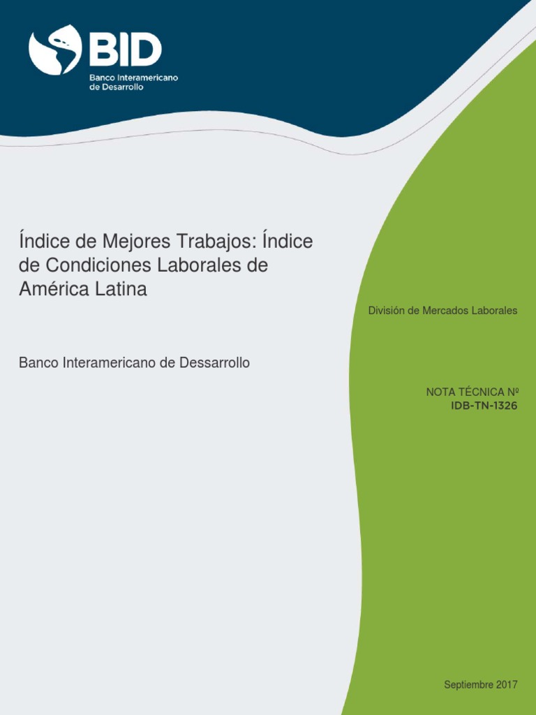 Indice de Mejores Trabajos Índice de Condiciones Laborales de América ...