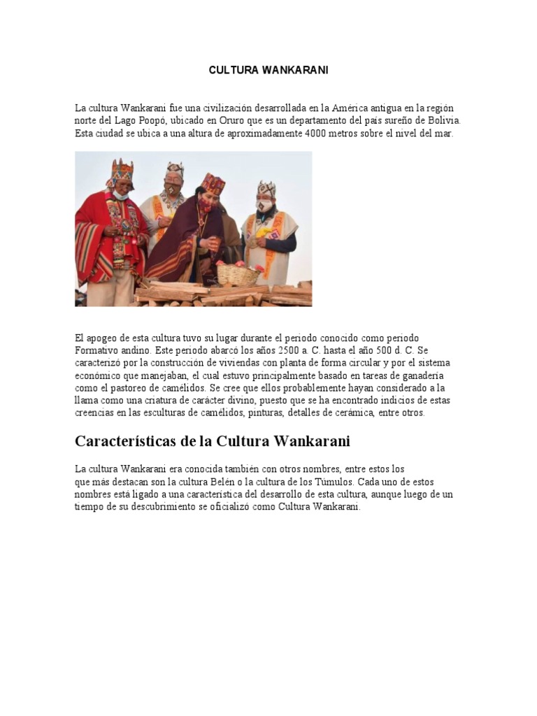 CULTURA WANKARANI | PDF