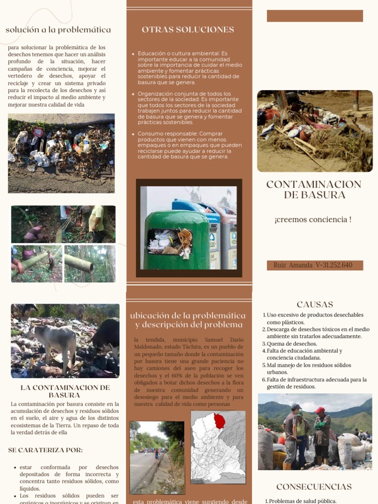 Folleto Sobre La Contaminacion de Basura en La Tendida | PDF | Residuos | Contaminación
