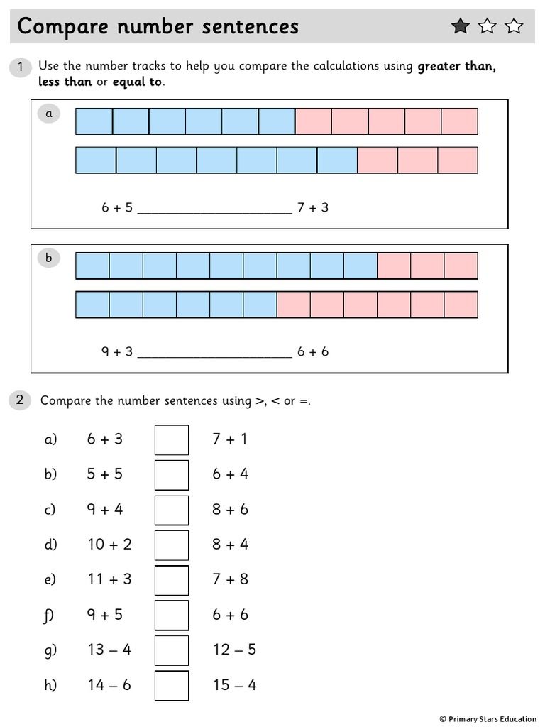 Compare Number Sentences | PDF