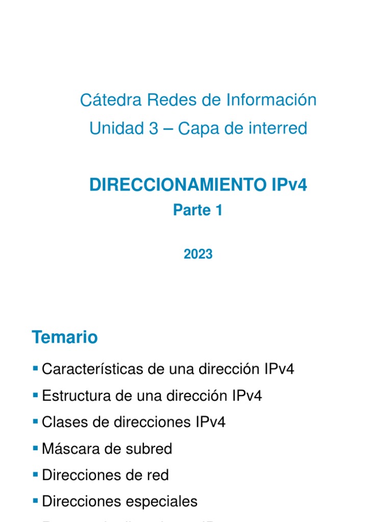 Guía Completa de Direccionamiento IPv4 | PDF | Dirección IP | Protocolos de red
