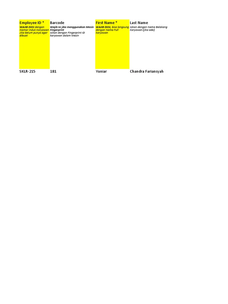 Employee - Import - Template | PDF Employee - Import - Template | PDF
