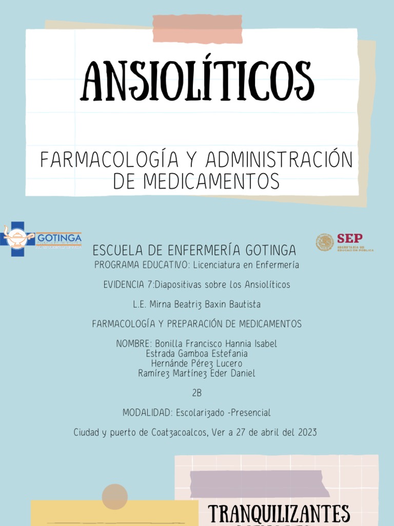 ANSIOLÍTICOS | PDF | Benzodiazepinas | Cuidado de la salud