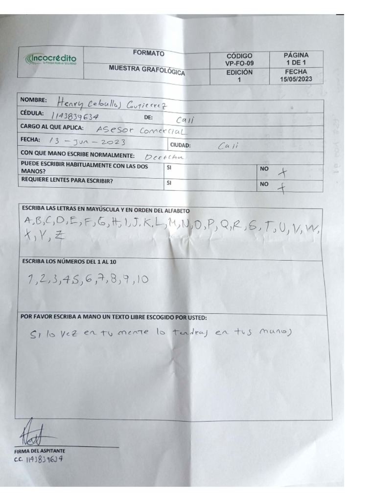 grafología formato | PDF