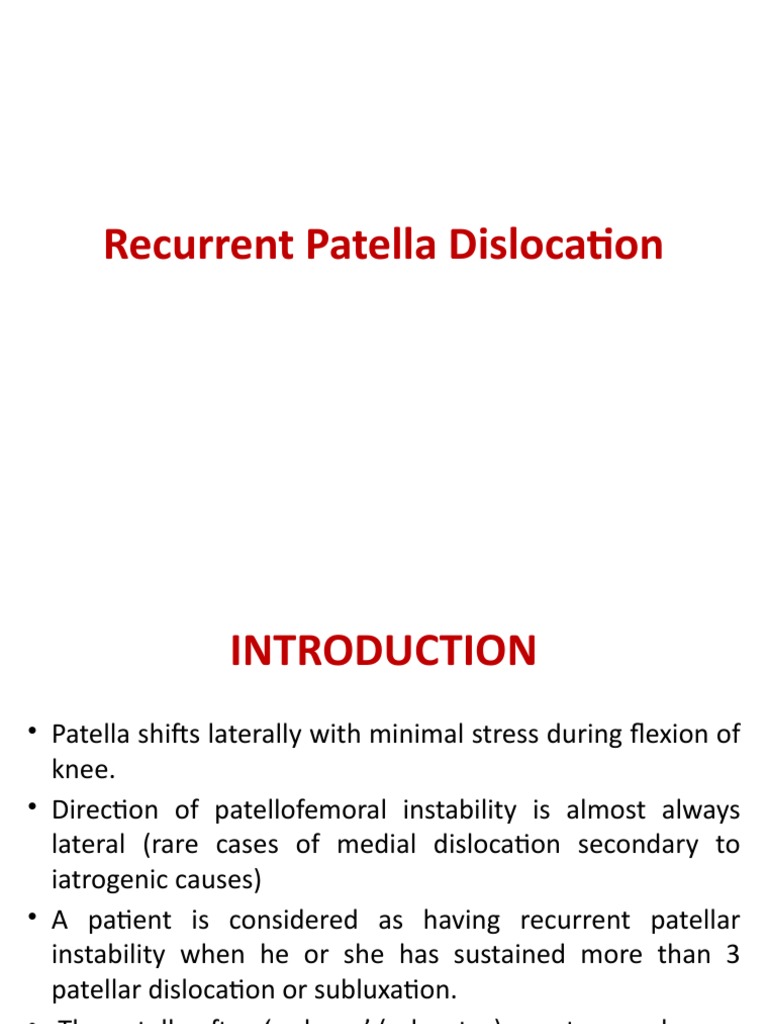 Recurrent Patella Dislocation | PDF