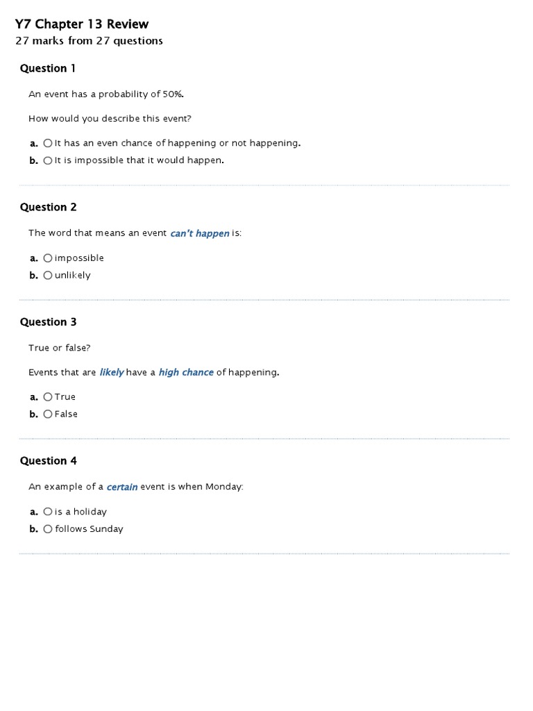 Y7 Chapter 13 Review | PDF | Teaching Methods & Materials