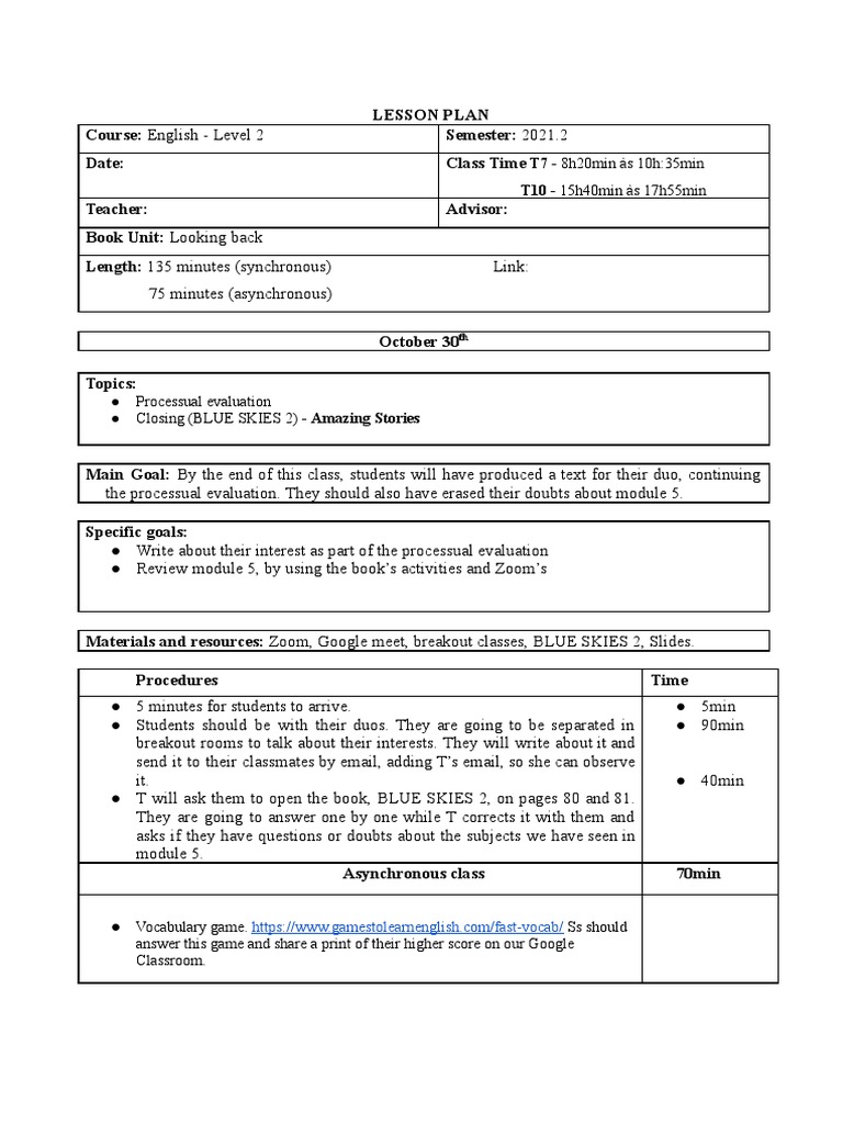 11 - Lesson Plan | PDF | Lesson Plan | Cognitive Science