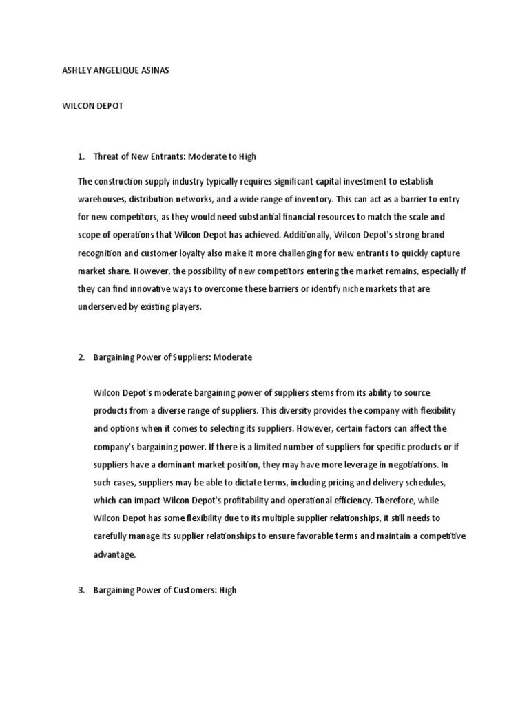 Wilcon Depot Five Porters | PDF