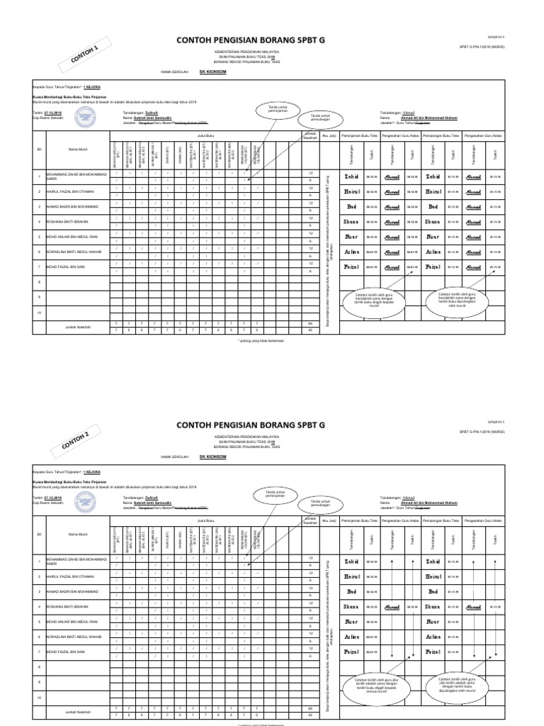 Borang G THN 2 Ab 2023 | PDF