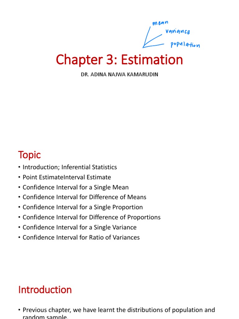 Chapter 3 SSCE2193 1 | PDF | Estimator | Confidence Interval