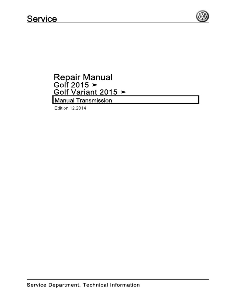 vw_golf_2015_manual_transmission_0a4_eng | PDF | Manual Transmission ...