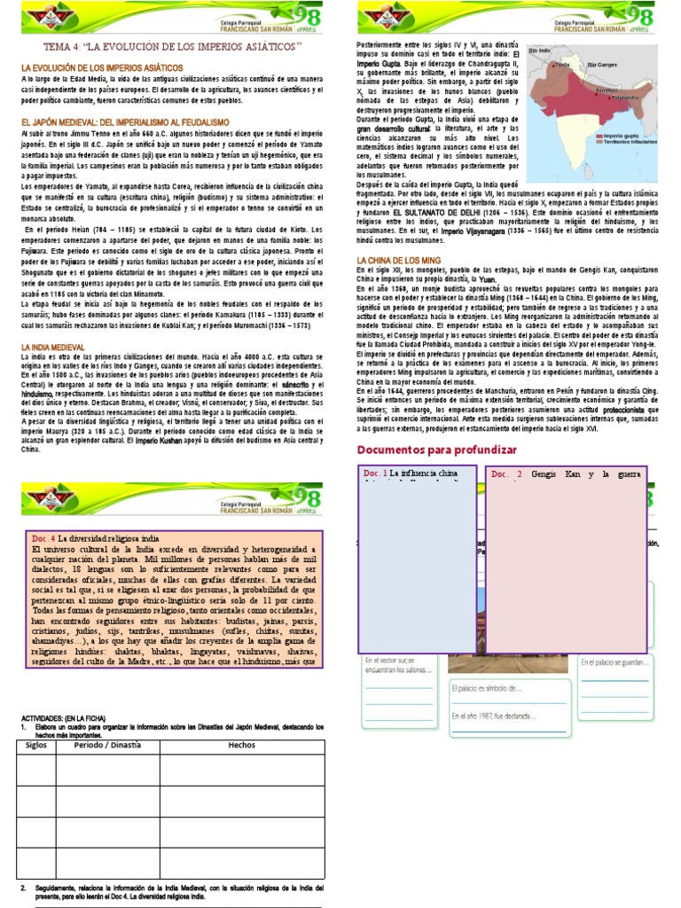 Tema 4 Evolucion Imperios Asiaticos Ok | PDF | Shogun | China