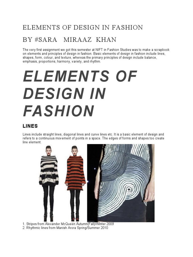 Elements and Principles of Fashion Design | PDF | Fashion | Clothing