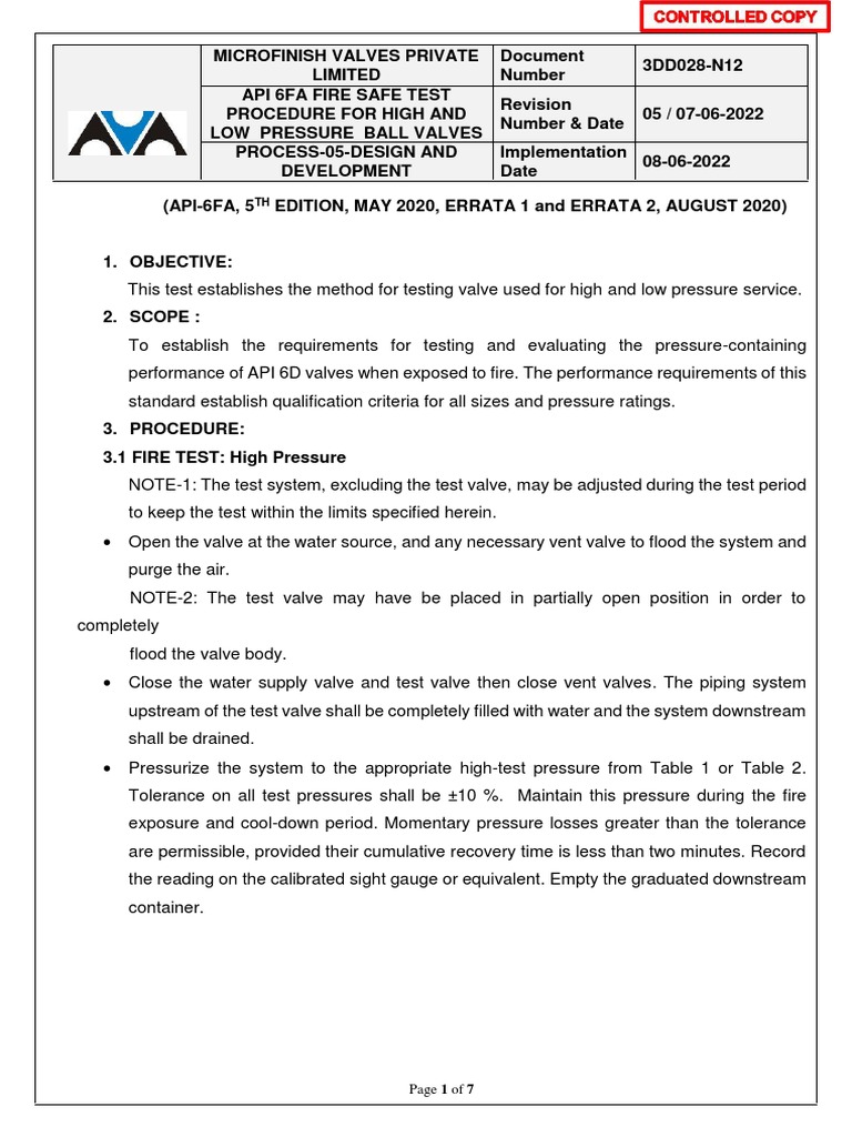 3dd028-N12-Api 6fa Fire Safe Test Procedure For High and Low Pressure ...