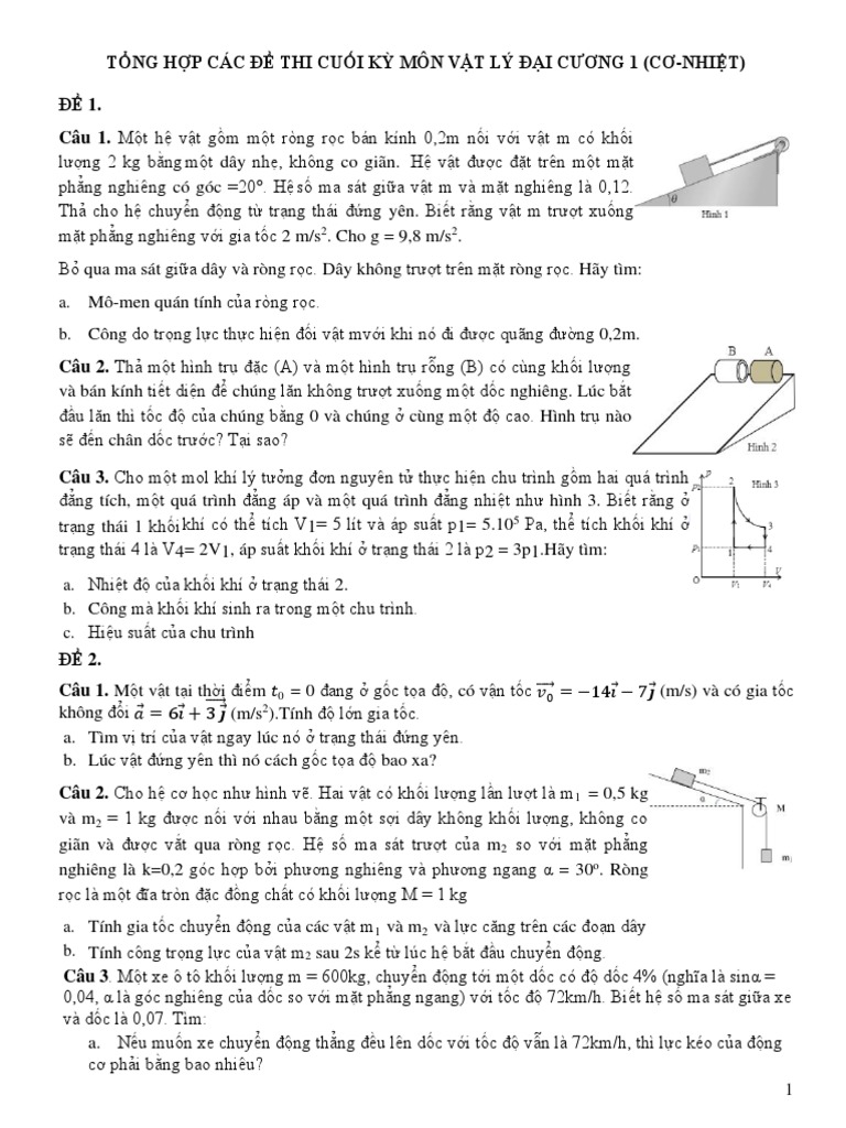 Tong Hop Cac de Thi VLDC1-Cuoi Ki | PDF