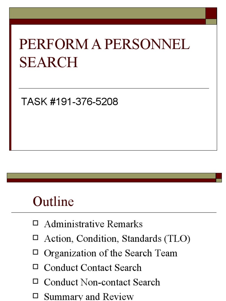 Personnel Search Techniques Overview | PDF | Wellness