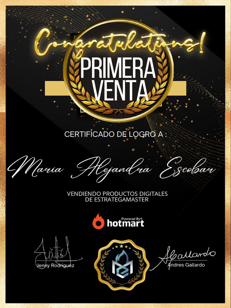 Certificado de Mi Primera Venta | PDF