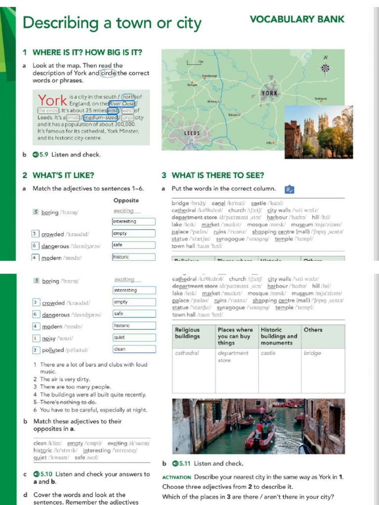 Describing A Town or City | PDF